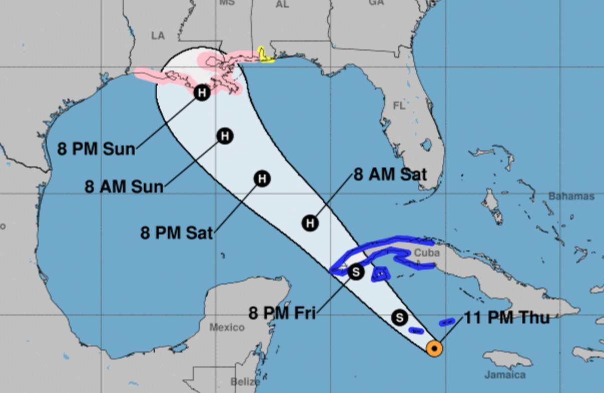 8/26/21 11PM Tropical Storm Ida update – NickelBlock Forecasting