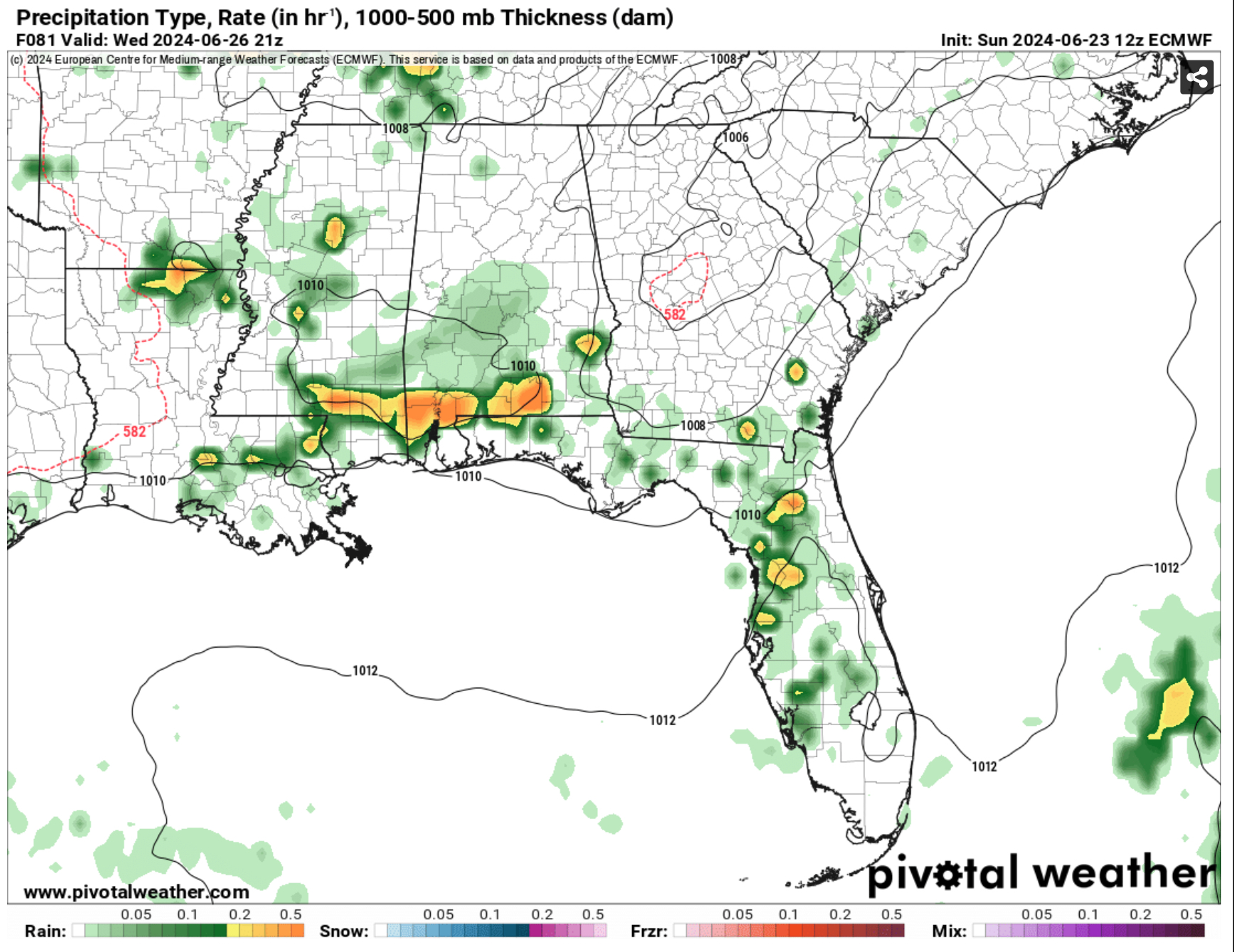 Heat Stress and On and Off Rain All Week – Weekly Outlook for MS/LA/AL ...