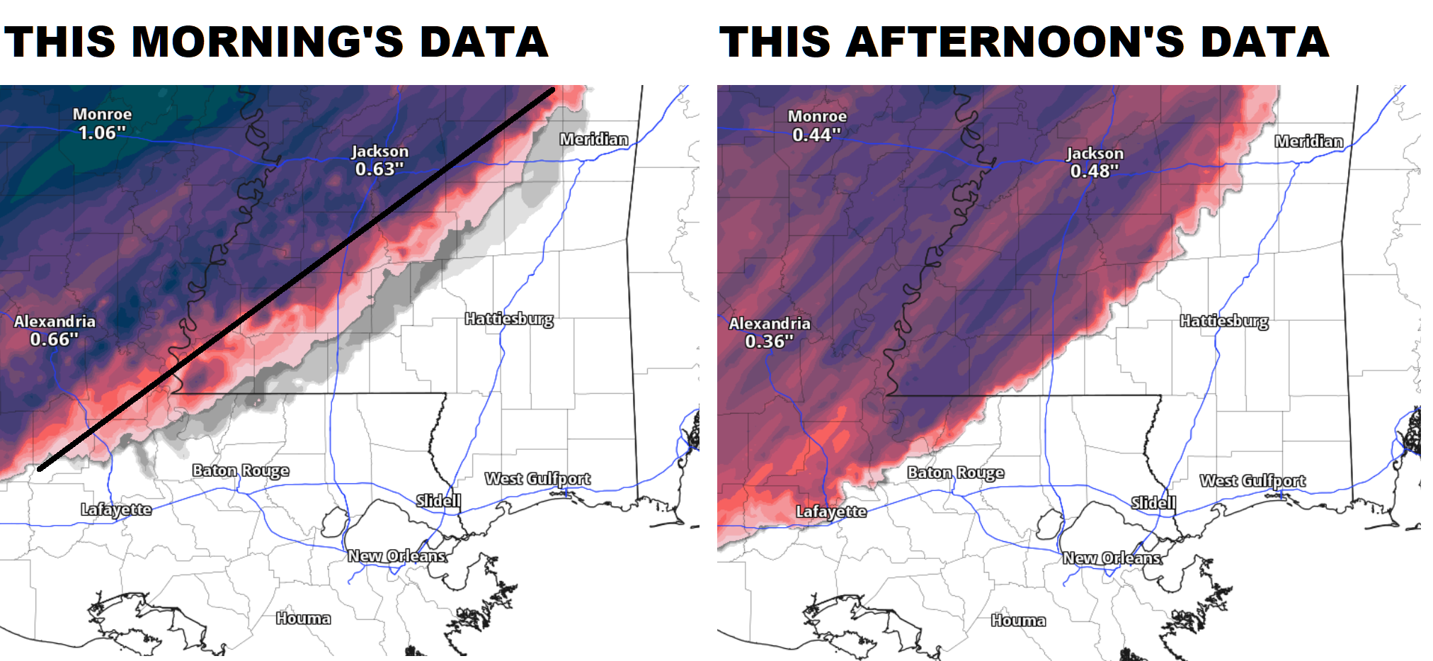 1/24/26 245p Winter Weather Update – Ice line wiggles southeast, severe ...